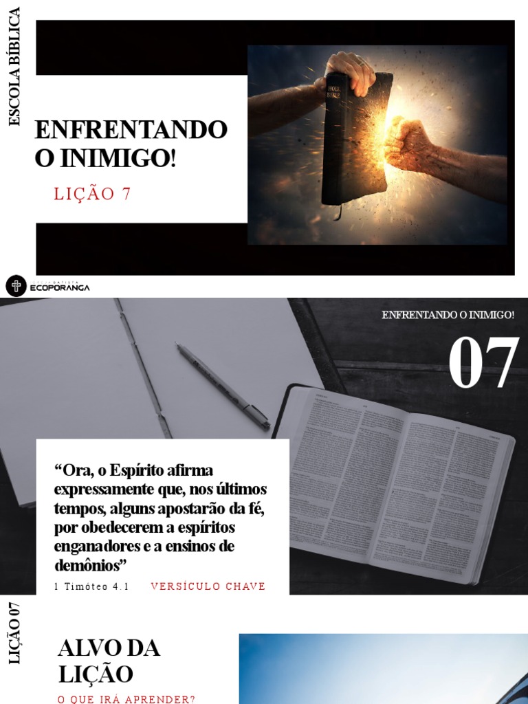 Lição 07 - Enfrentando o Inimigo | PDF | Anticristo | Jesus