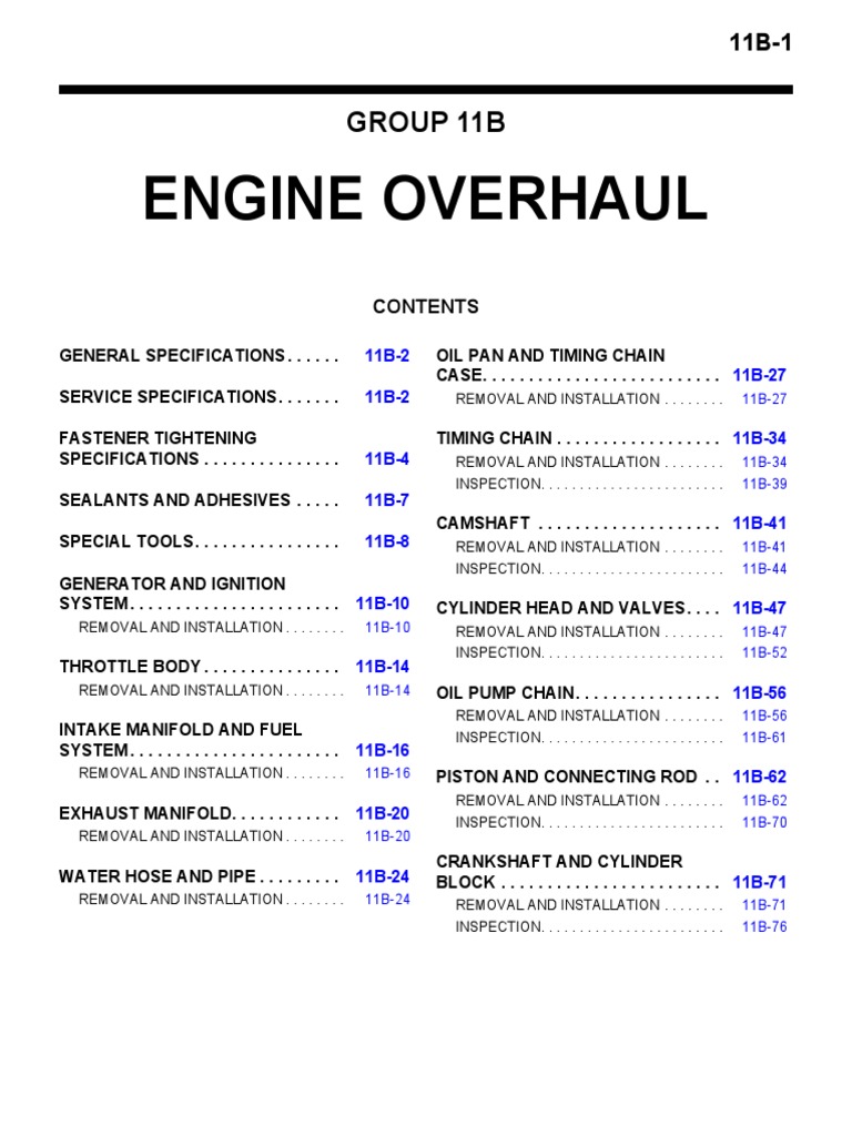 Engine Overhaul PDF | PDF | Throttle | Internal Combustion Engine