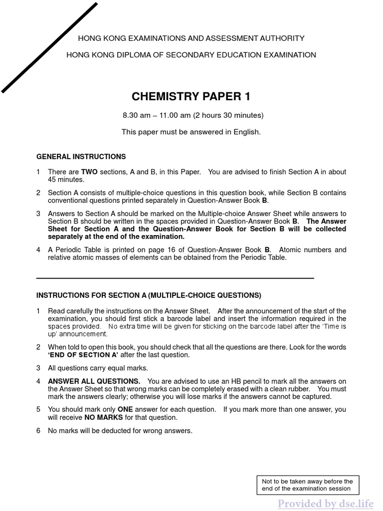 2014 Dse Paper 1ab | PDF | Chemical Equilibrium | Acid
