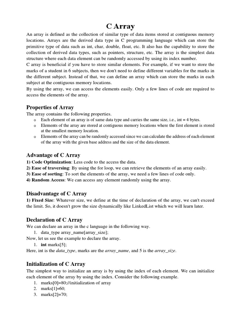 Array Pdf Pointer Computer Programming Parameter Computer Programming 