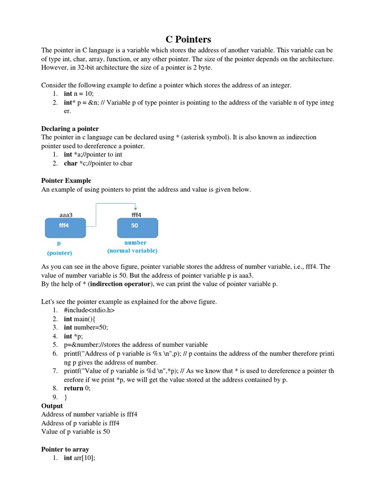 Pointers Pdf Pdf Pointer Computer Programming 64 Bit Computing
