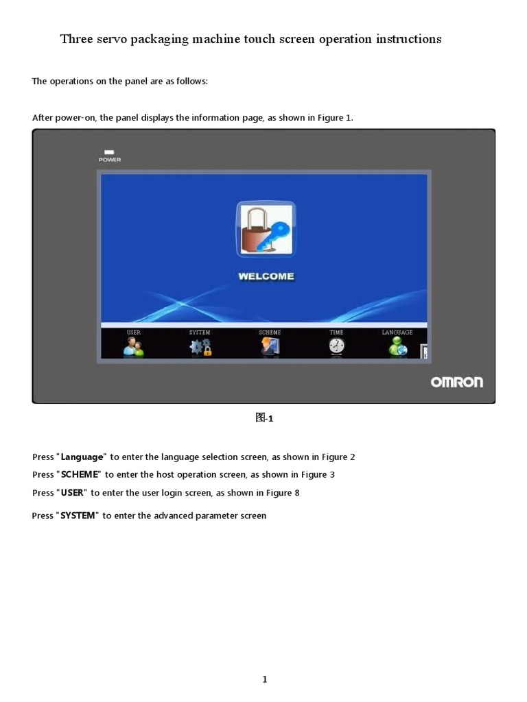Three Servo Packaging Machine Touch Screen Operation Instructions | PDF ...