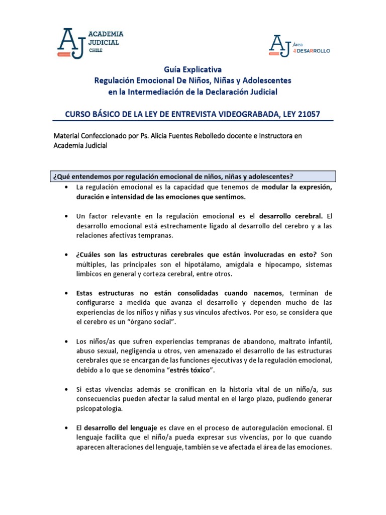 Guía Regulación Emocional de Niños | PDF | Las emociones ...