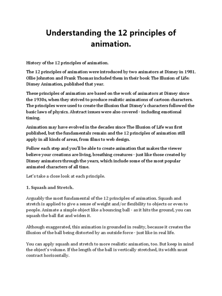 Understanding The 12 Principles of Animation | PDF