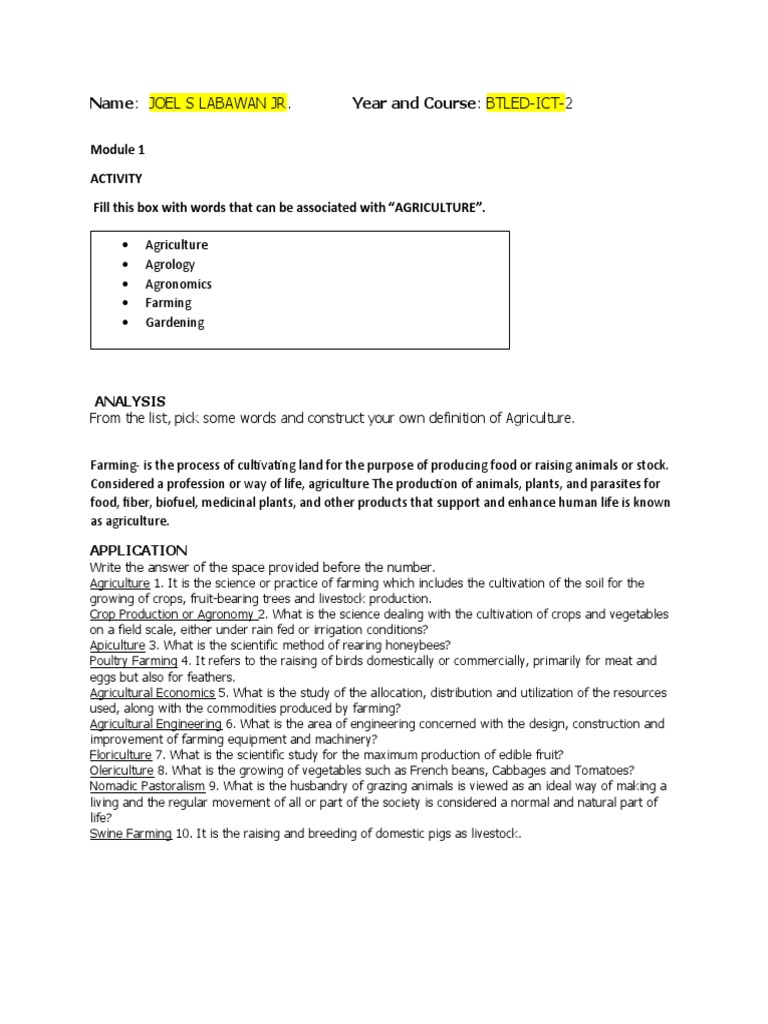Agriculture Basics for Students | PDF | Agriculture | Livestock