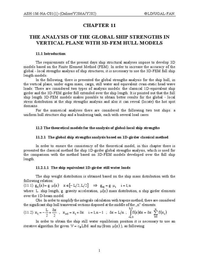 The Analysis of The Global Ship Strengths in Vertical Plane With 3D-Fem Hull Models | PDF ...
