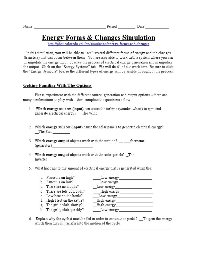 Energy Transformation Virtual Lab | PDF | Steam | Water