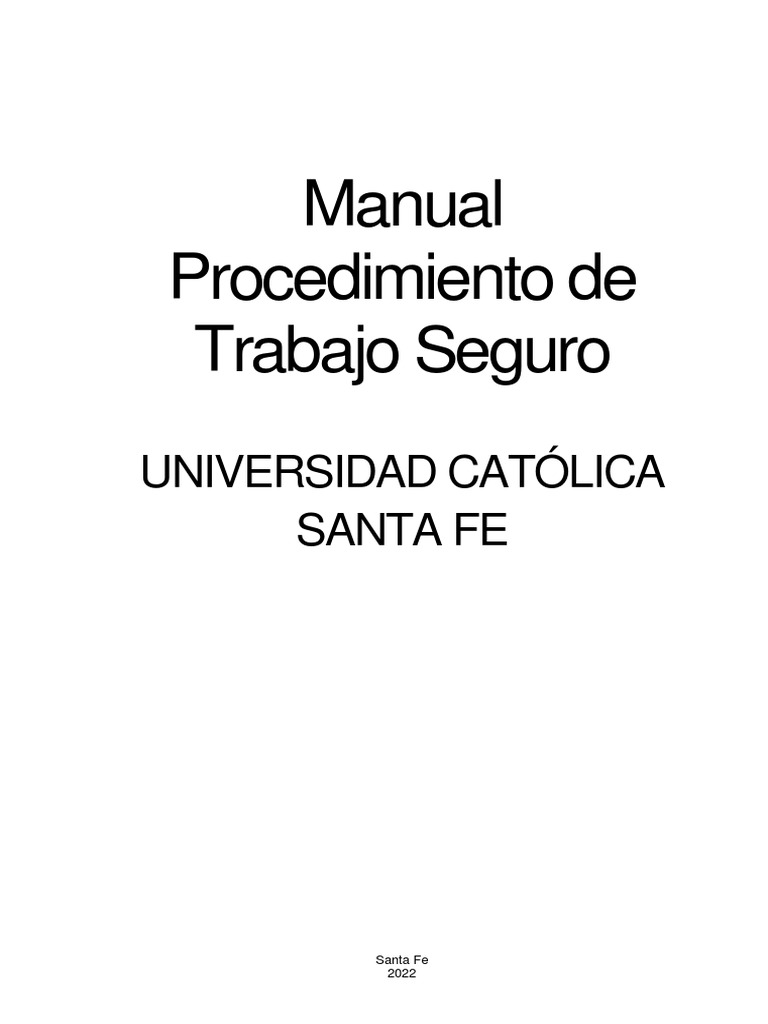 Manual de Procedimiento de Trabajo Seguro UCSF PDF | Descargar gratis ...