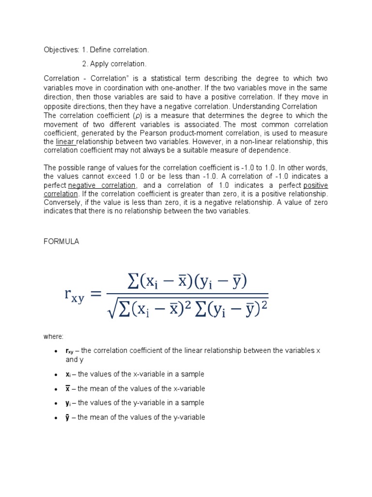 CORRELATION | PDF | Statistics | Statistical Analysis