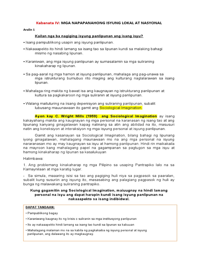 Kabanata 4 - Aralin 1 | PDF