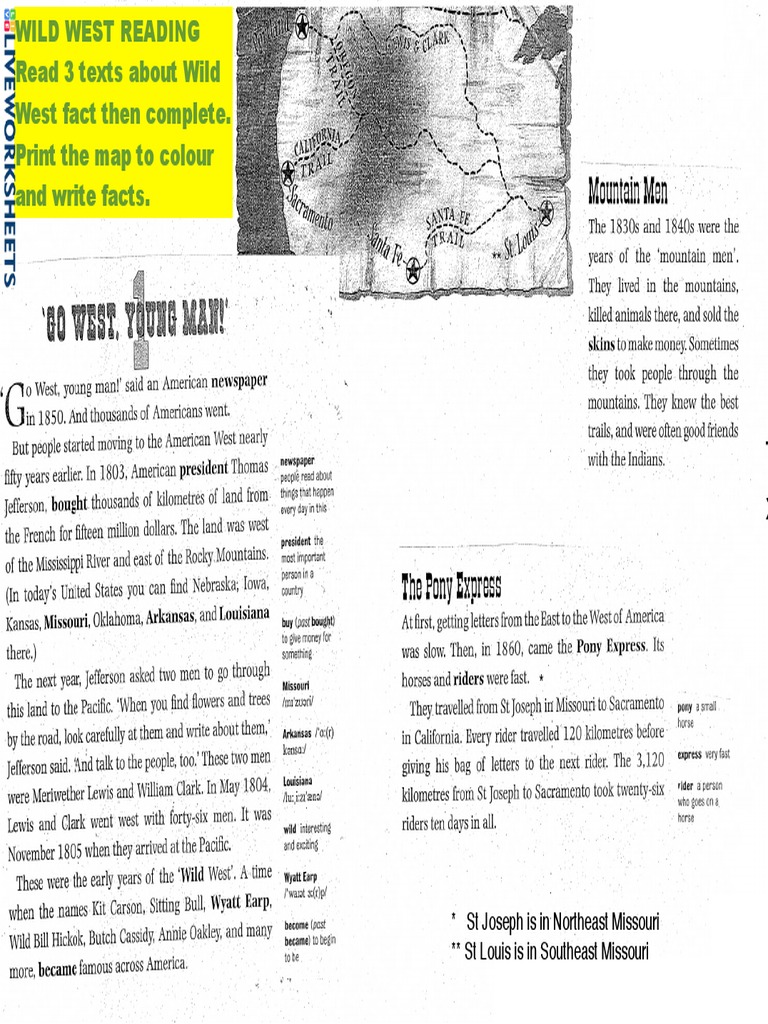 Wild West Facts for Young Readers | PDF | The United States