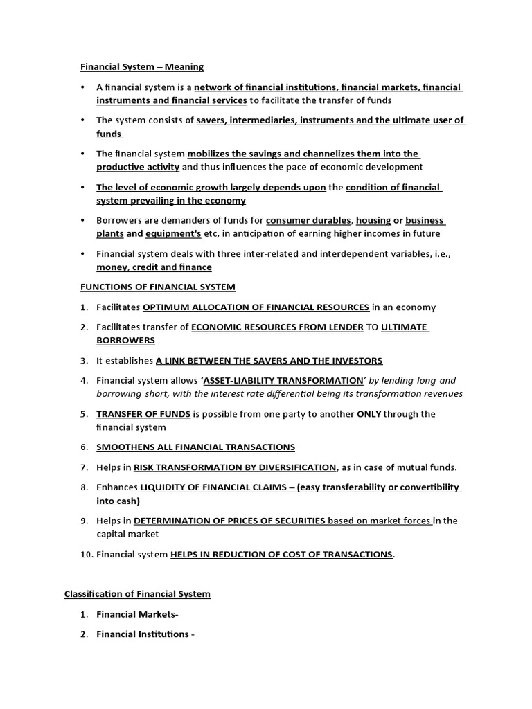 Financial System | PDF | Derivative (Finance) | Financial Markets