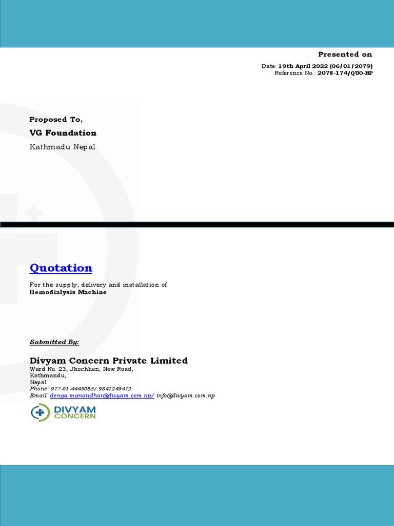 Ref-174-Hemodialysis Revised Quotation | PDF