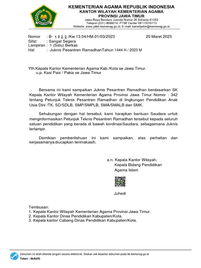 Judul yang tepat untuk dokumen tersebut adalah: "Petunjuk Teknis Kegiatan Pesantren Ramadhan ...