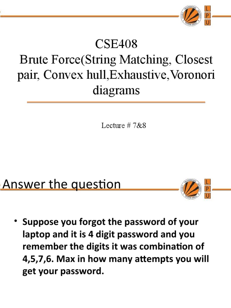 Lecture 7&8 (Brute Force) | PDF | Computer Programming | Mathematical Logic