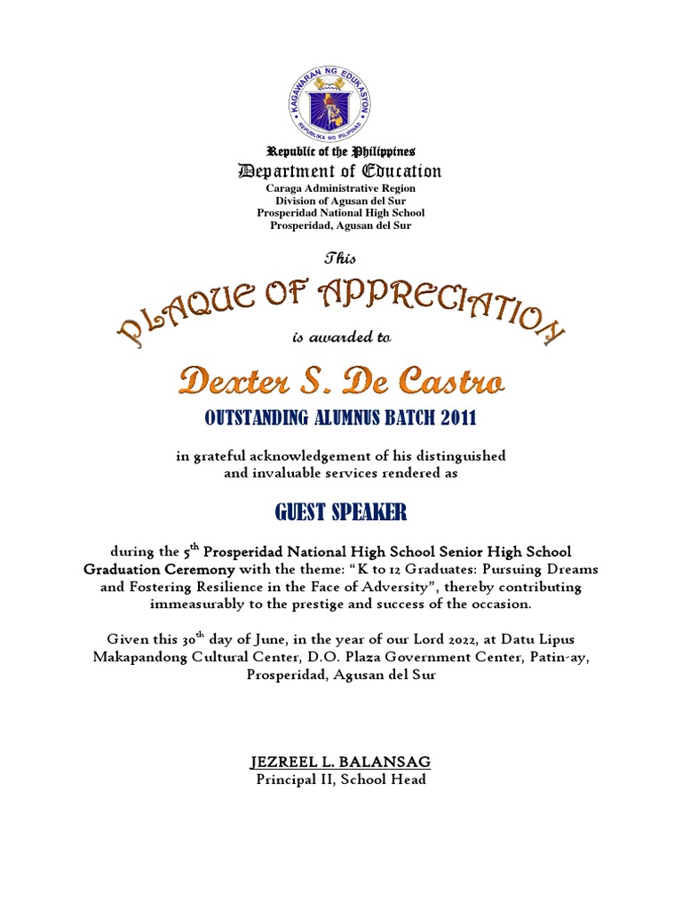 Recognizing Outstanding Contributions: A Certificate of Appreciation ...
