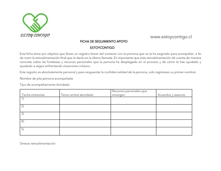 Ficha de Seguimiento para Acompañamiento | PDF | Crecimiento personal y ...