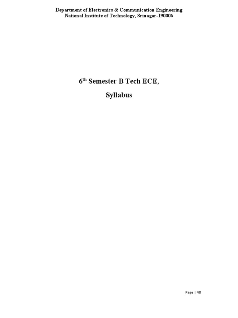 B-Tech 6th Sem | PDF