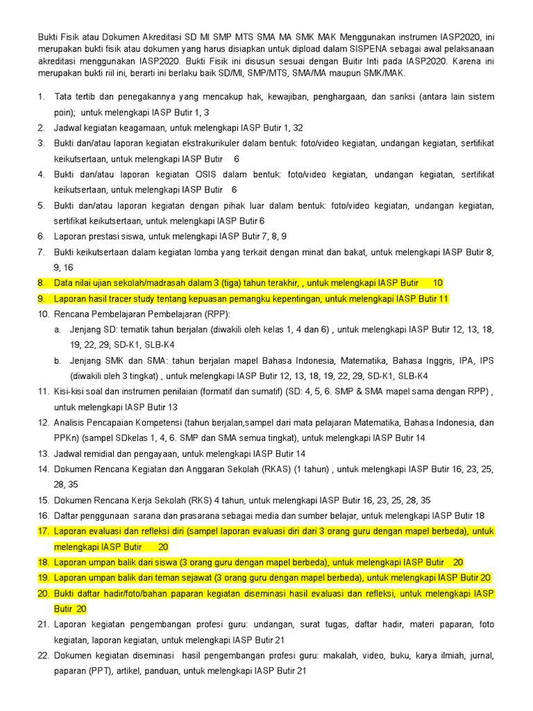 Bukti Fisik Akreditasi SD SMP Sma SMK | PDF | Karier & Perkembangan