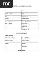Physio Initial Assessment Form | PDF | Self-Improvement