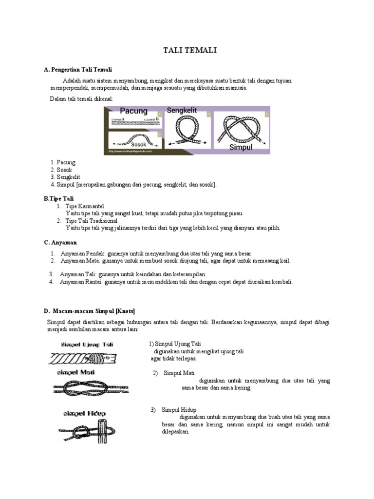 Memahami Dasar-Dasar Tali Temali dan Pionering | PDF