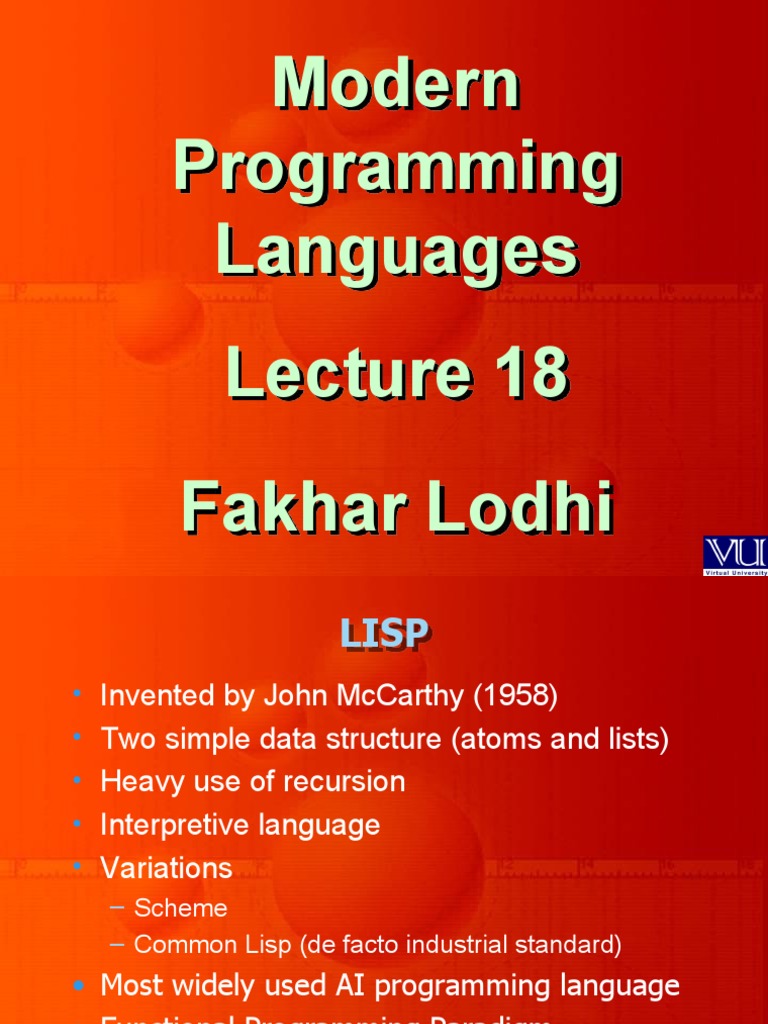Lecture 18 LISP | PDF | Computer Programming | Mathematics