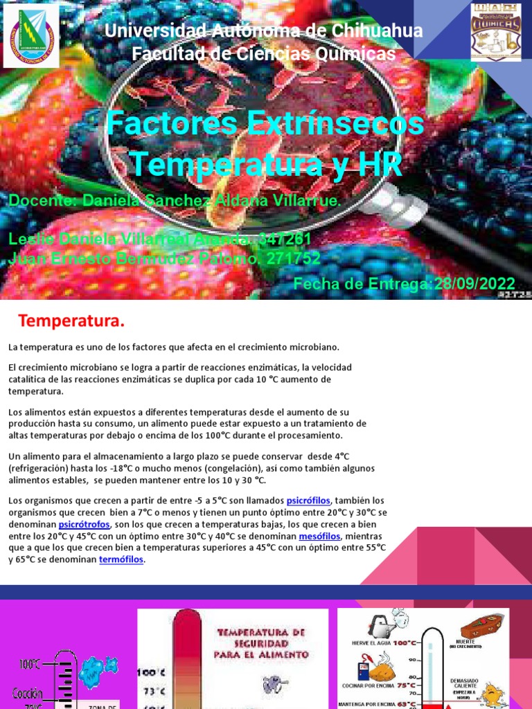 .EQ.5. Factores Extrínsecos Equipo. 5 PDF | PDF | Alimentos | Microorganismo