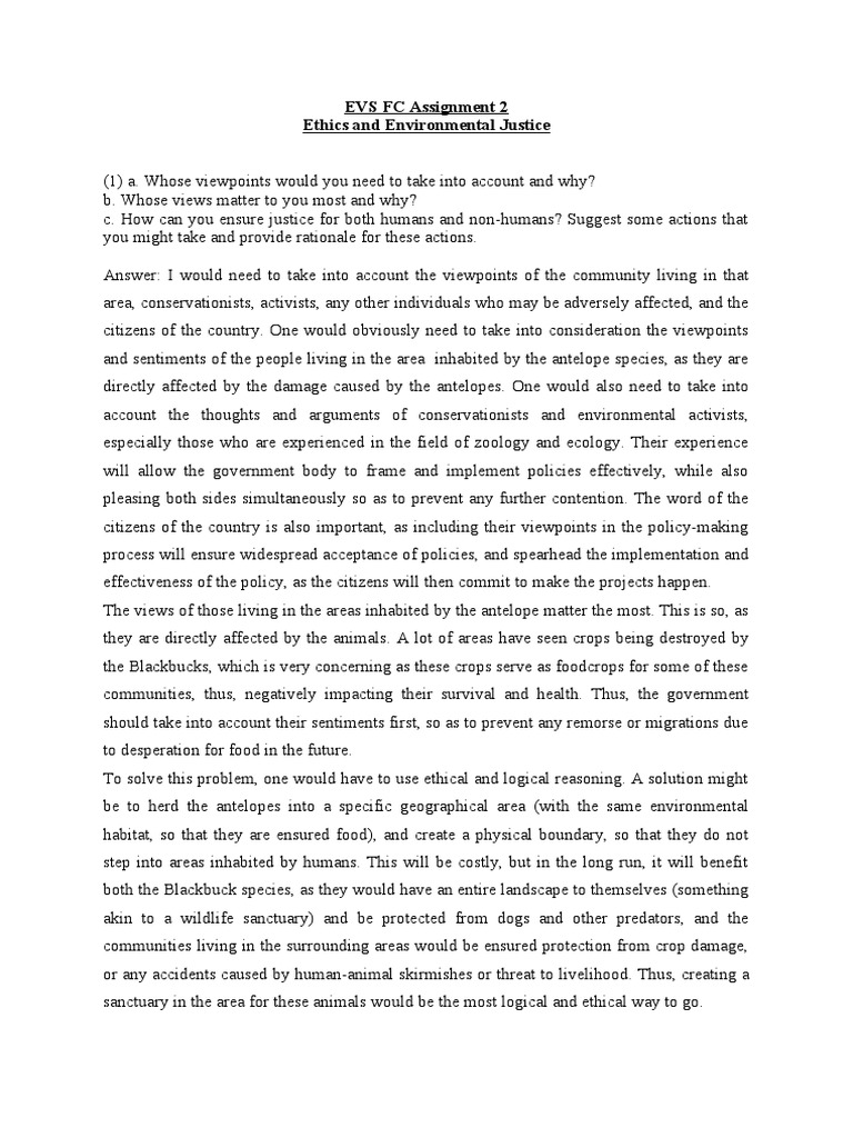 Nayantara - Sengupta - EVS Assignment 2 | PDF | Conservation Movement ...