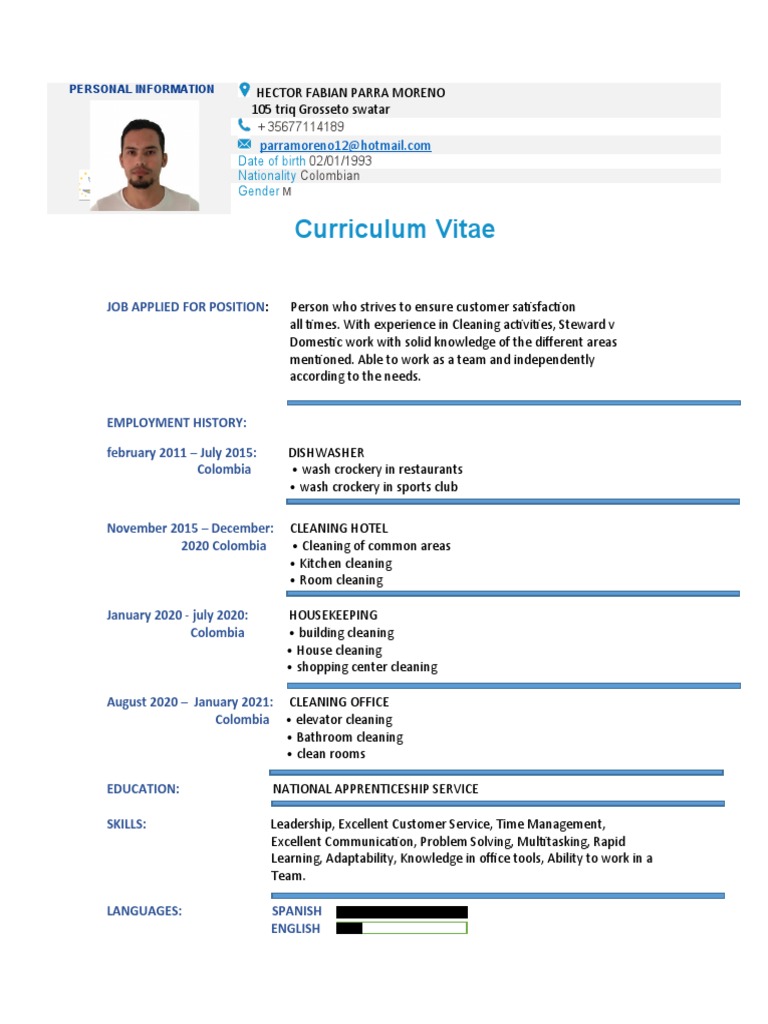 CV Hector Fabian Parra Moreno | PDF