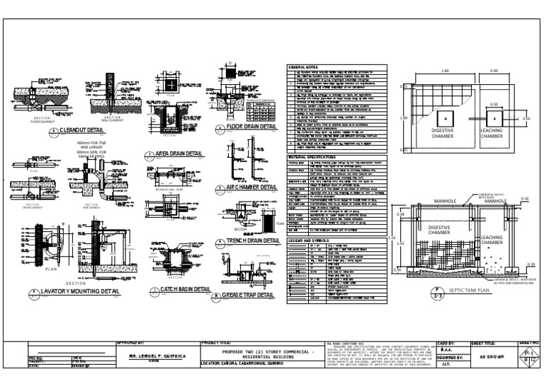 Sewage System Design Drawings and Details | PDF | Hydraulic Engineering ...