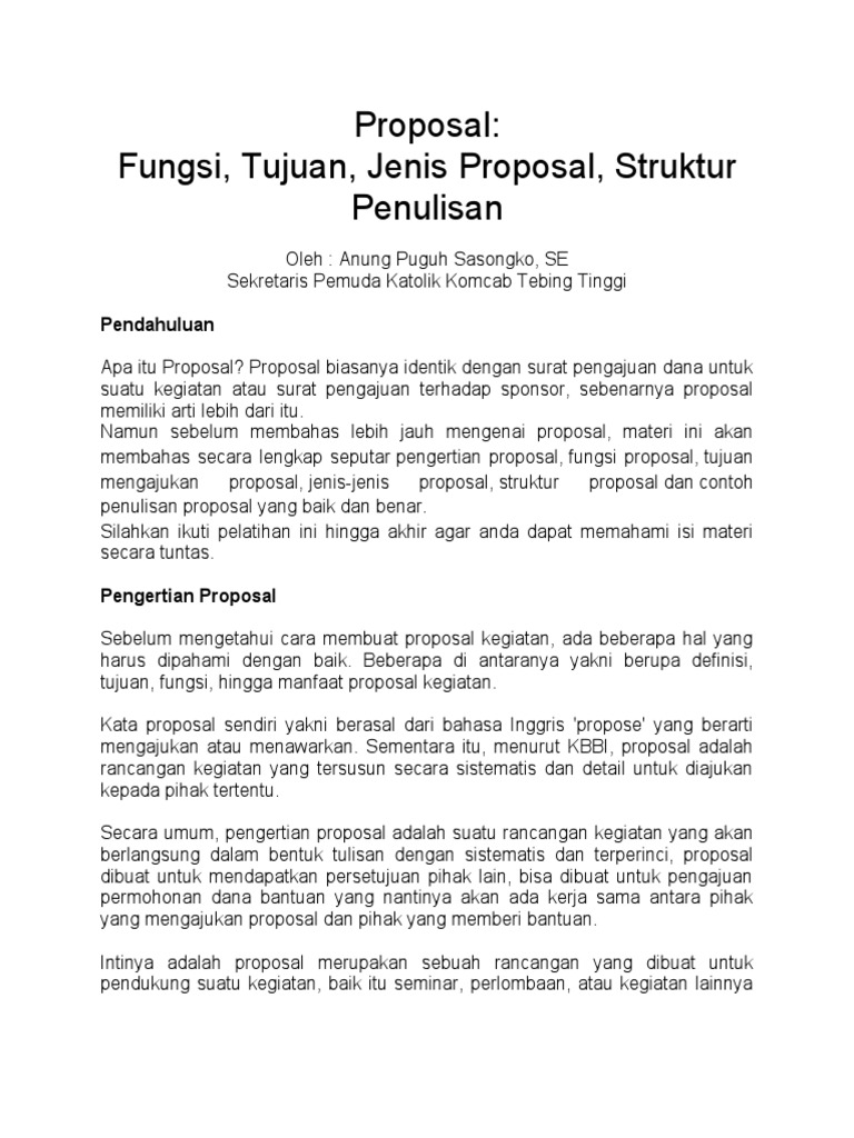 Buku Ajar Pengertian Proposal, Tujuan Dan Struktur | PDF | Karier & Perkembangan