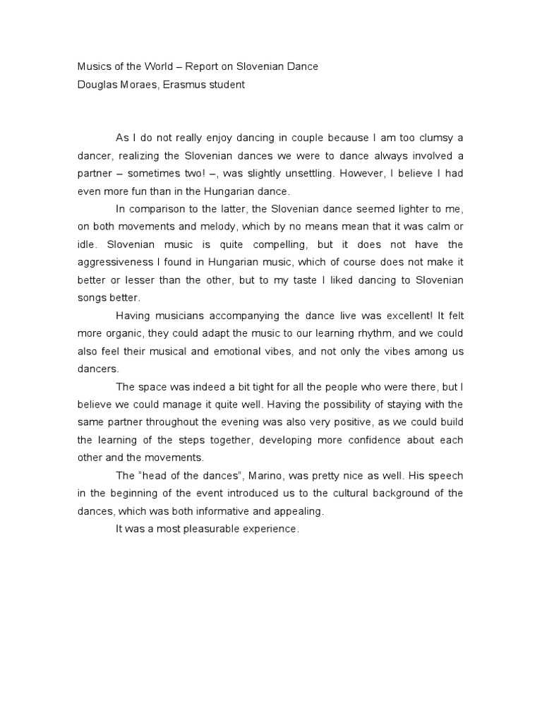 Slovenian Dance Report | PDF