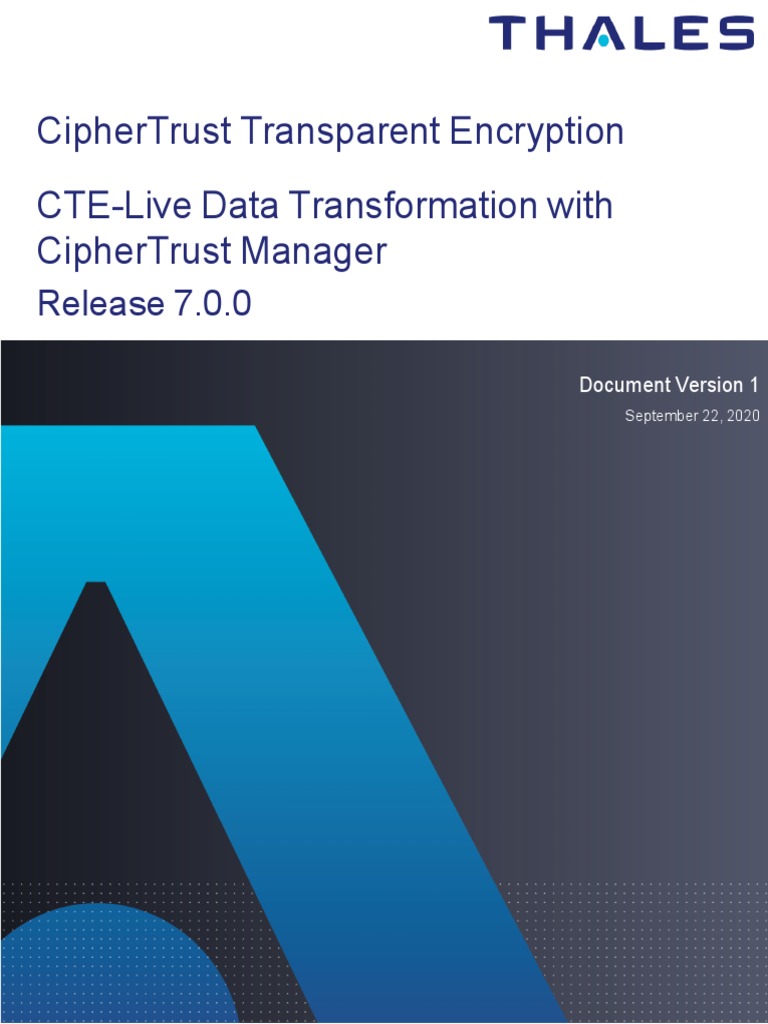 CTE LiveDataXform With CM v7.0.0 Doc v1 PDF | PDF | Key (Cryptography) | Computer File