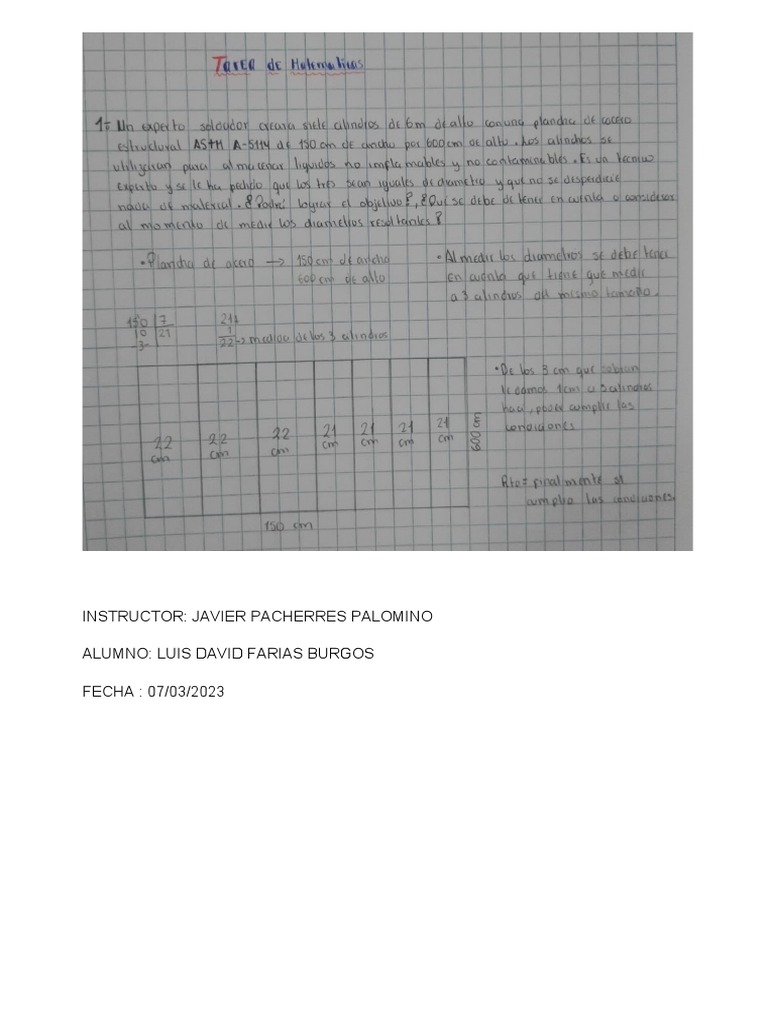 Tarea Matematica - U03 | PDF