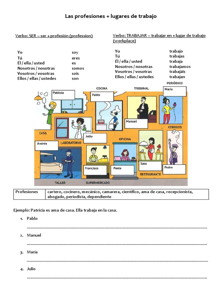 Las Profesiones + Lugares de Trabajo | PDF | Ajedrez