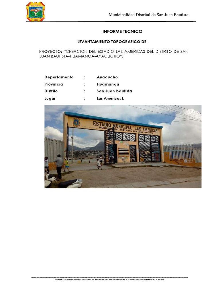 Creación del Estadio Las Américas Ayacucho | PDF | Topografía