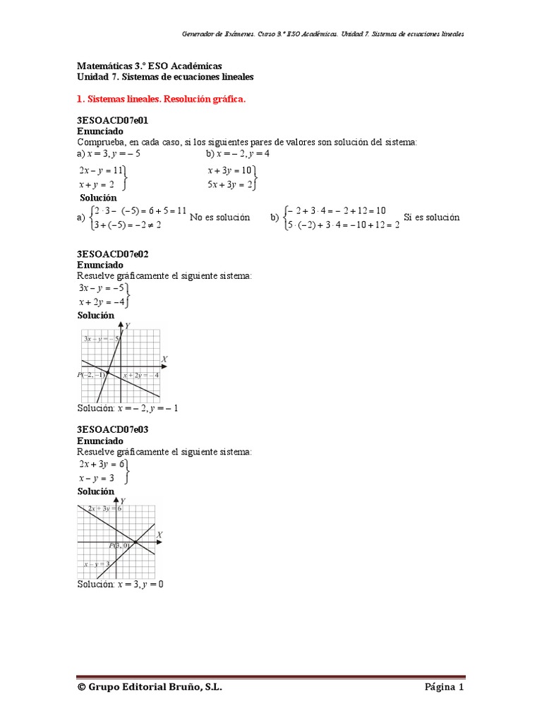 Mat3esoacad Generador U7 | PDF | Ecuaciones | Sistema de ecuaciones lineales