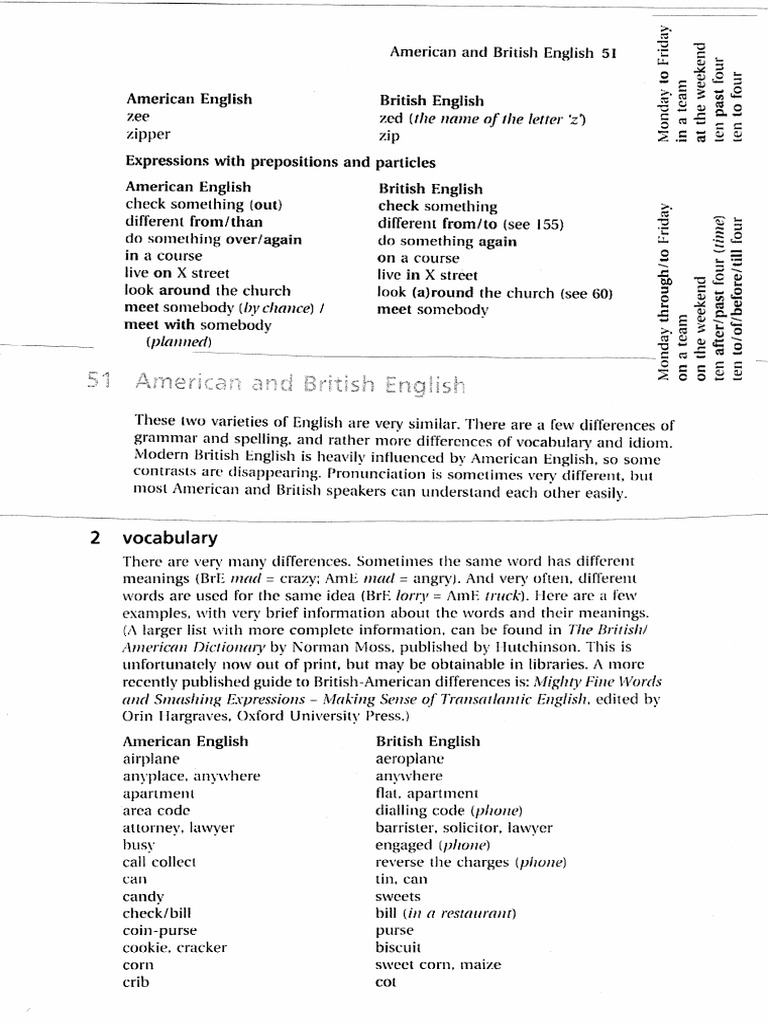 BRITISH Versus AMERICAN ENGLISH Part 1 (Test 7) | PDF