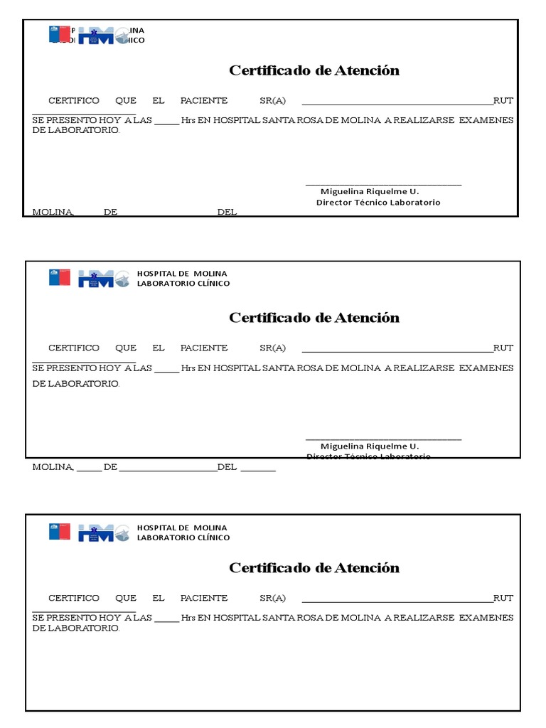 Certificado de Atención Lab | PDF