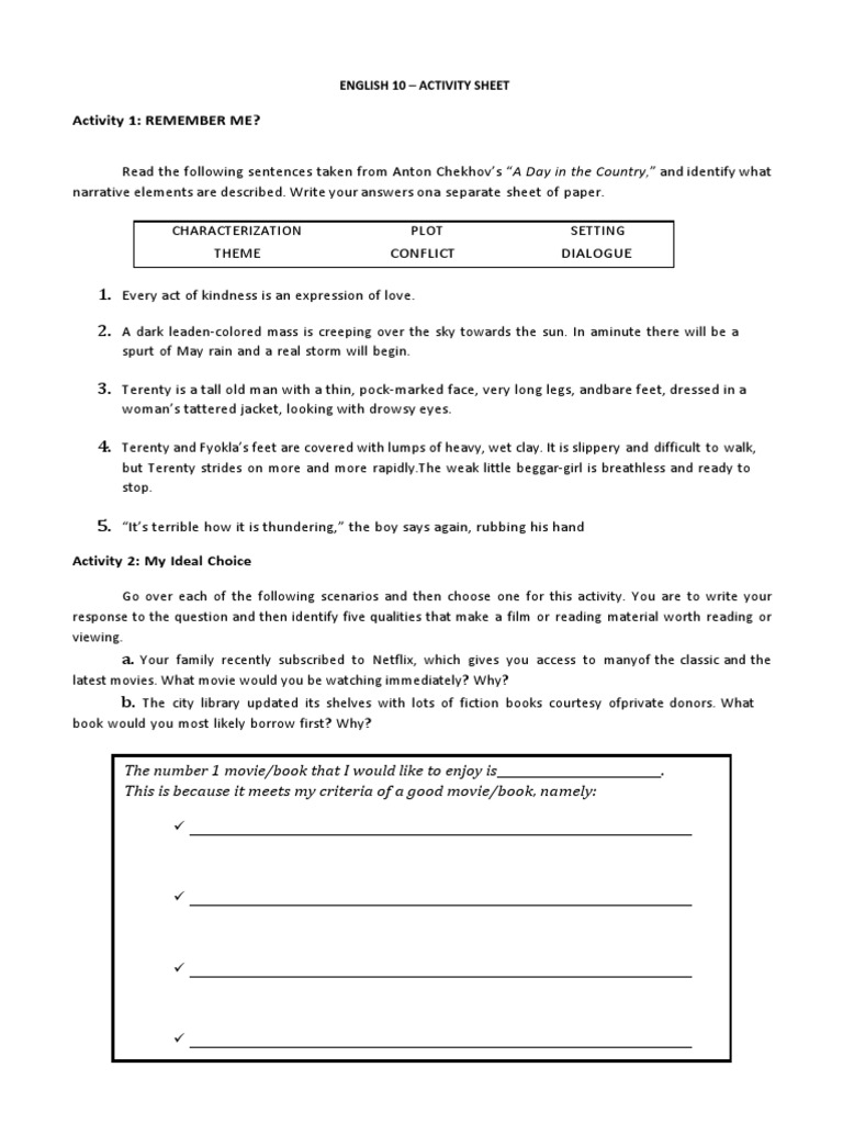 ENGLISH 10 Activity Sheet For March 6 2023 | PDF