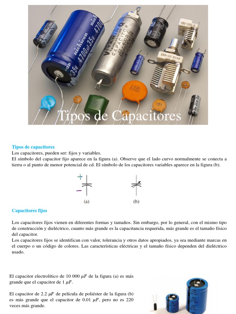 Tipos de Capacitores | PDF | Condensador | Dieléctrico