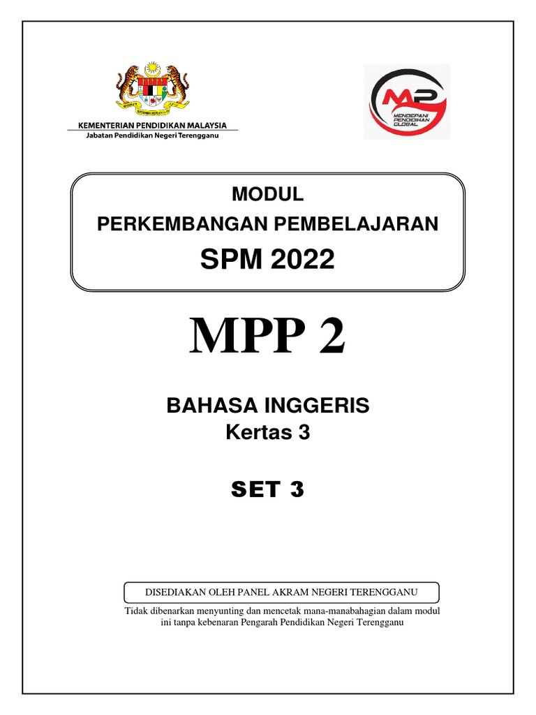 MPP2 SPM Paper 3 2022 Set 3 PDF | PDF