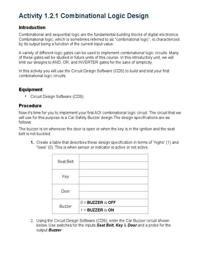 Intro to Combinational Logic | PDF | Teaching Methods & Materials ...