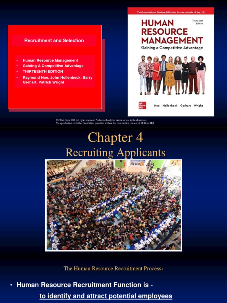 ch04 2023 Recruitment and Selection PDF | PDF | Recruitment | Human Resource Management
