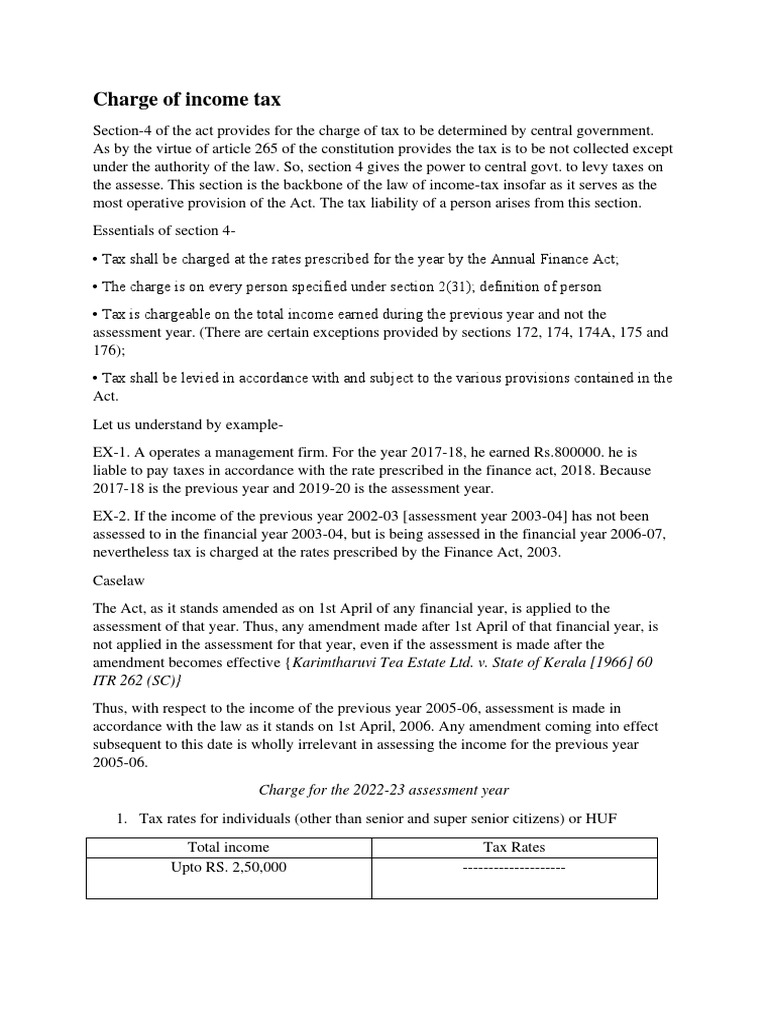 Charge of Income Tax | PDF | Taxes | Income Tax