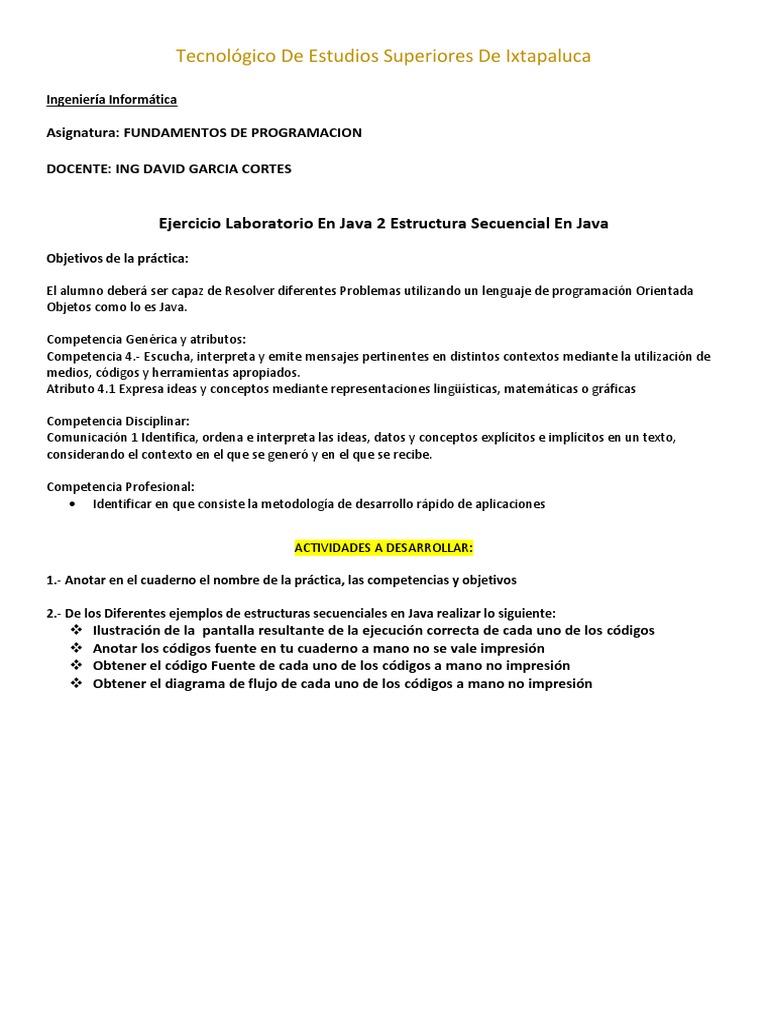 Ejercicios de Java | PDF | Informática | Tecnología