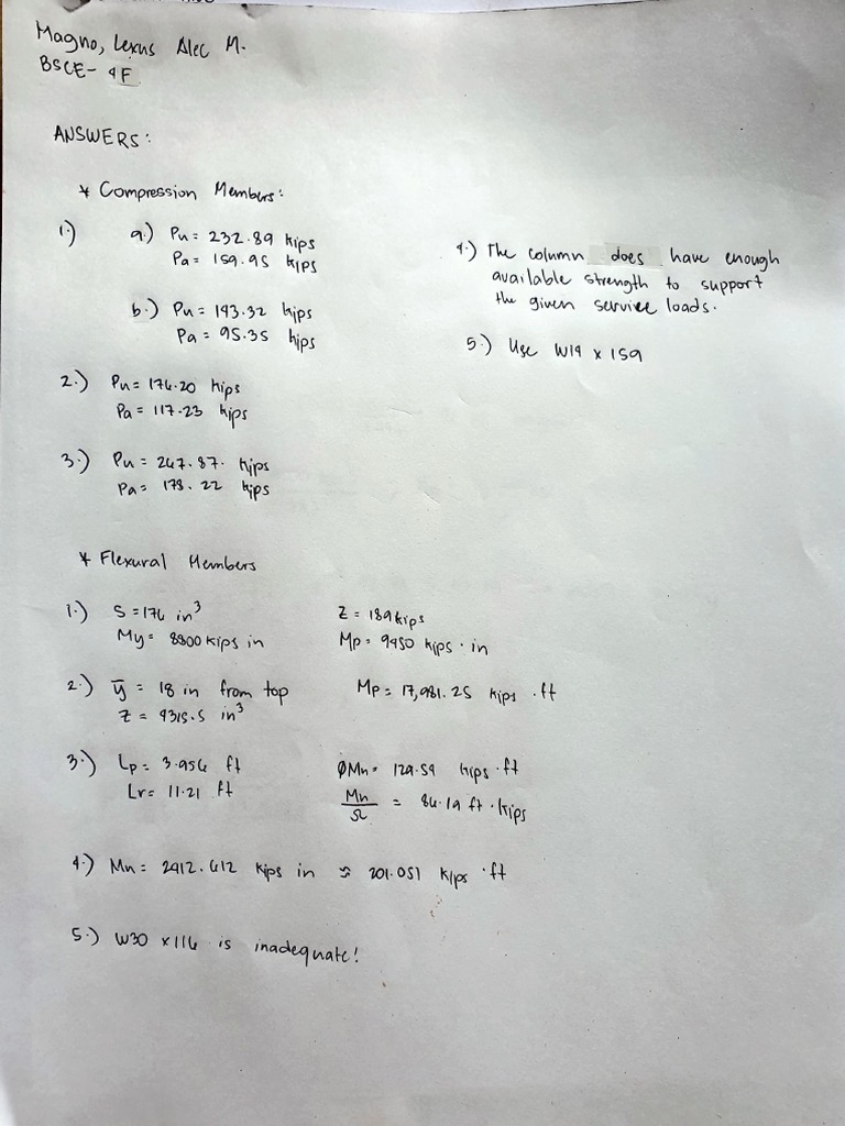 PROBSET (Compressive and Flexural) (MAGNO) 1 PDF | PDF