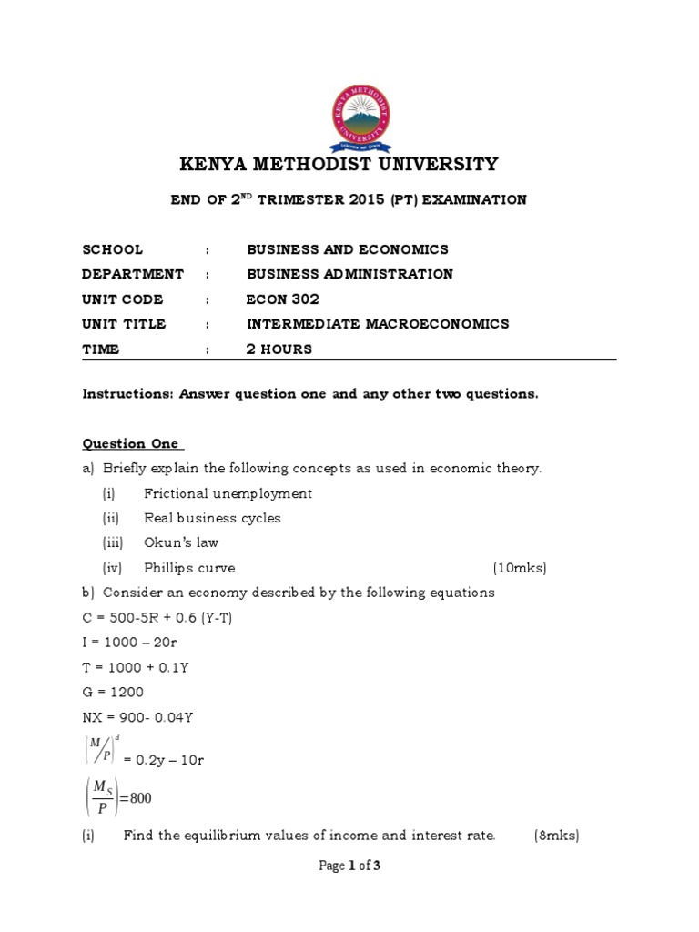 ECON 302 Intermediate Macroeconomics | PDF | Keynesian Economics ... ECON 302 Intermediate Macroeconomics | PDF | Keynesian Economics ...