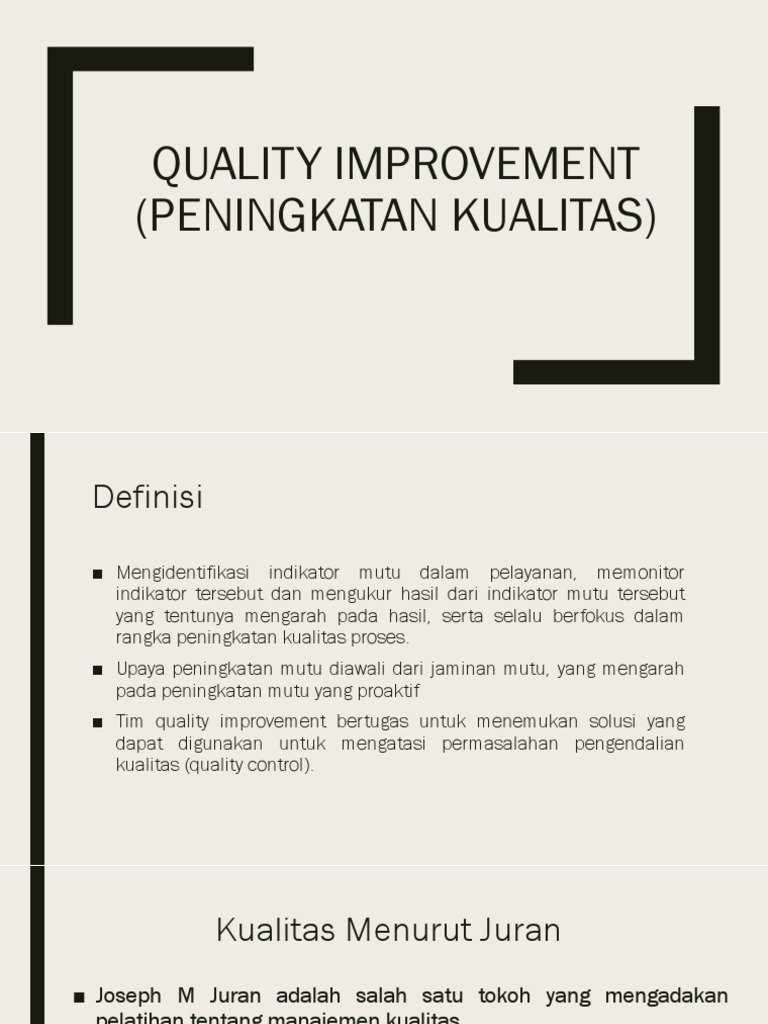 Quality Improvement Materi | PDF