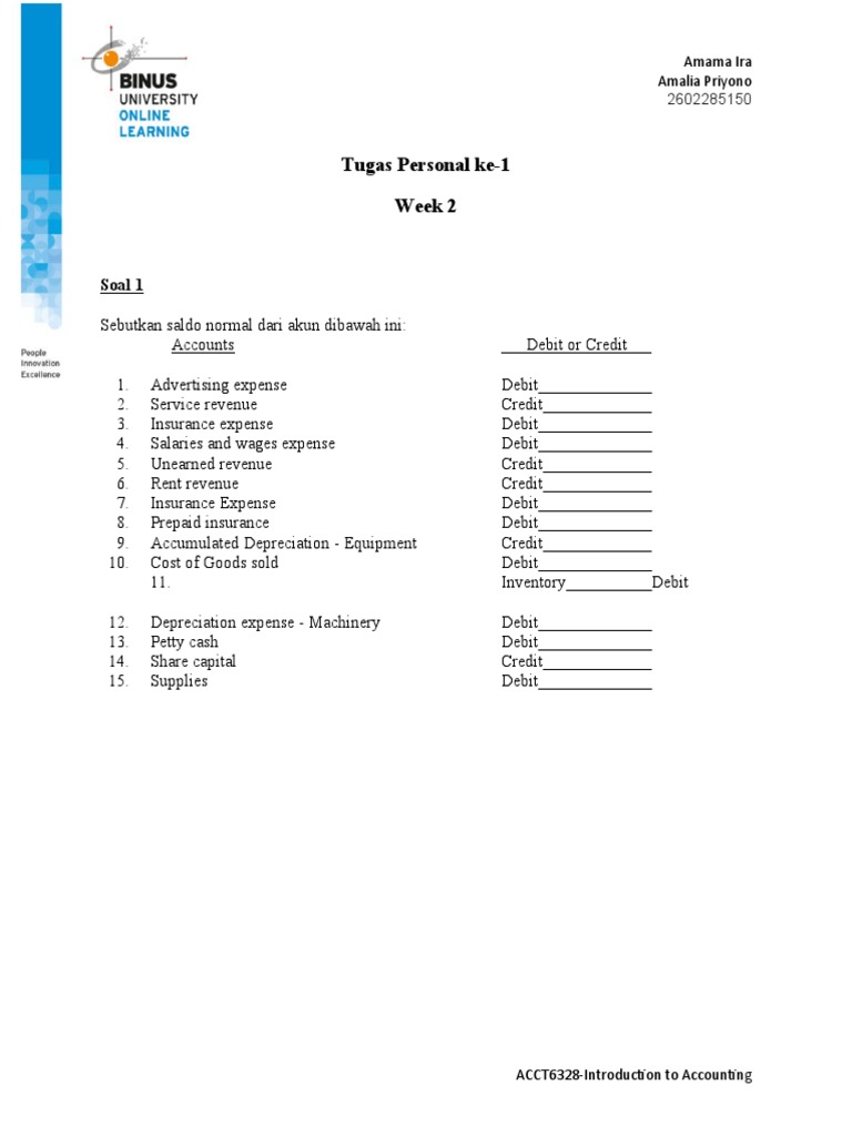 2221 - Acct6328039 - Lkfa - TP1-W2-S3-R2 - 2602285150 - Amama Ira Amalia Priyono | PDF | Debits ...